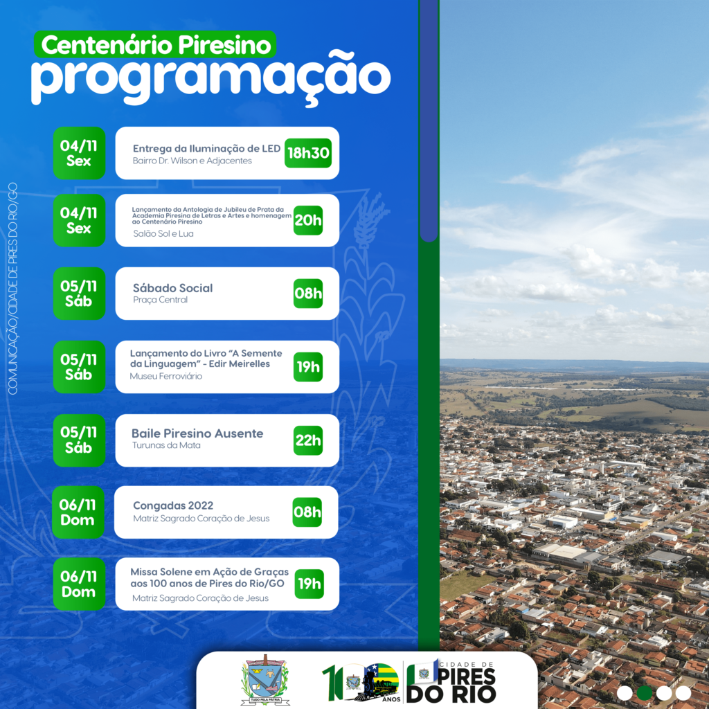 PIRES DO RIO - 100 ANOS - Prefeitura Pires do Rio